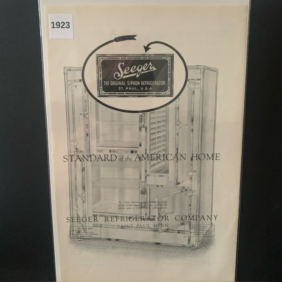 Accents | Vintage 1923 Seeger Original Siphon Refrige St Paul Ad ...